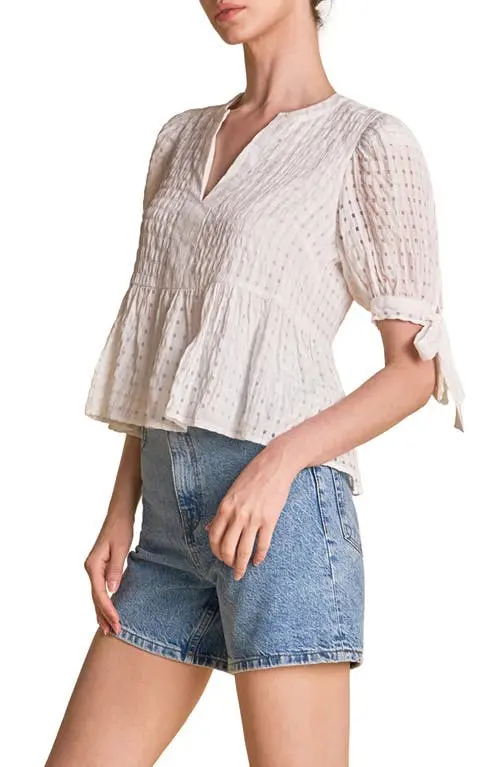 English Factory Gingham Poplin Top