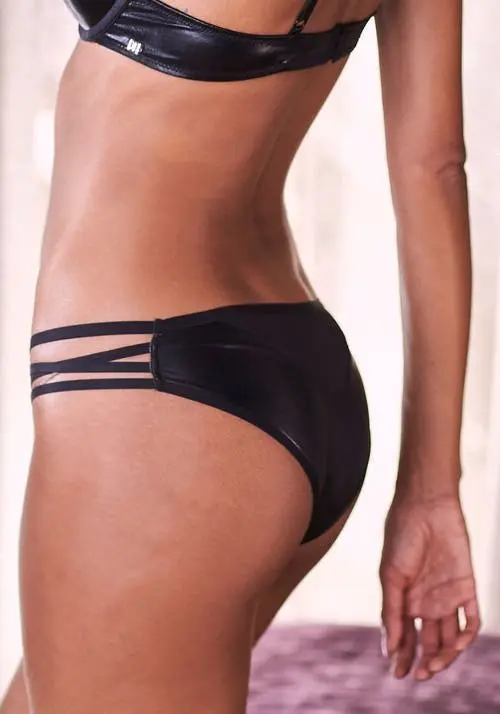 LASCANA Faux Leather Bikini Brief