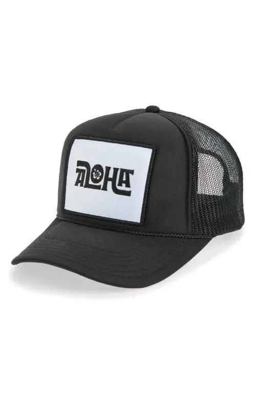 FRIDAY FEELIN’ Aloha Flower Trucker Hat - Black