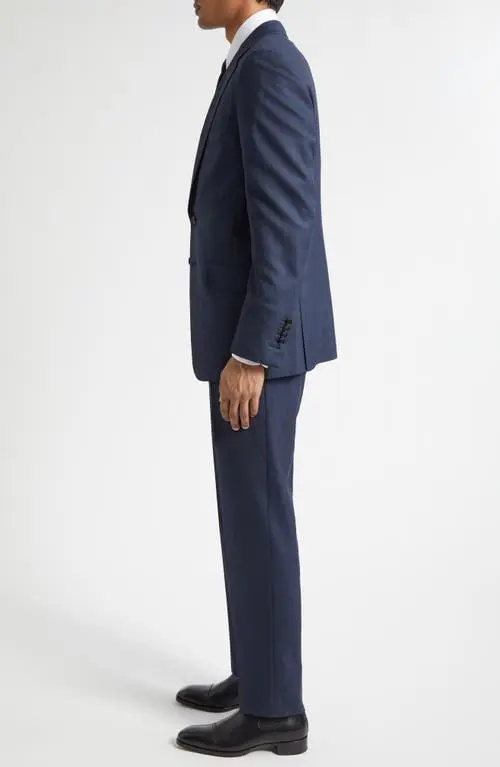 TOM FORD Wool Sharkskin Herringbone Suit - Navy
