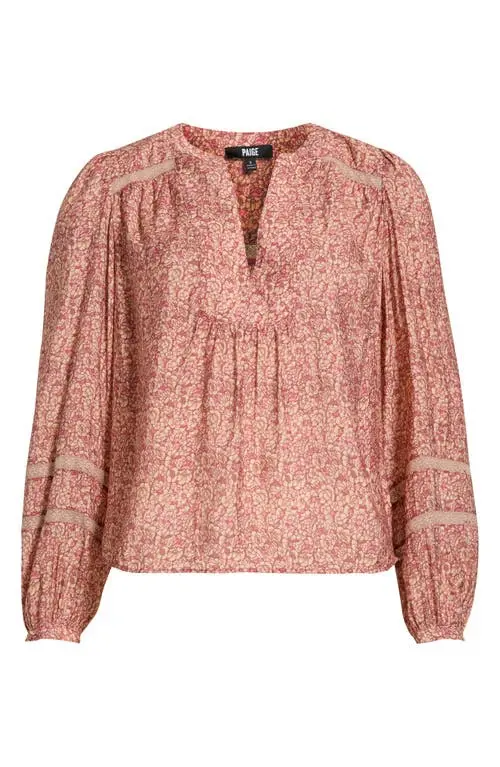 Paige Floral Print Split-neck Blouse