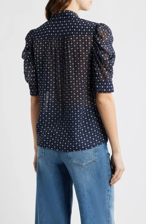 FRAME Gillian Print Silk Shirt - Navy Multi