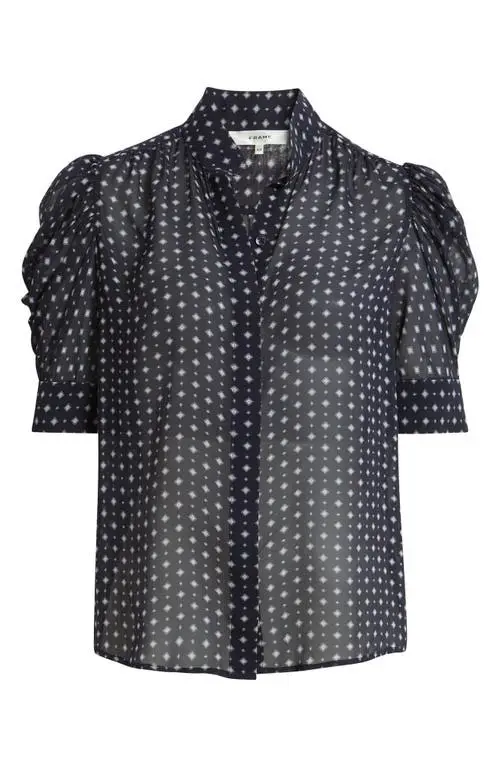 FRAME Gillian Print Silk Shirt - Navy Multi