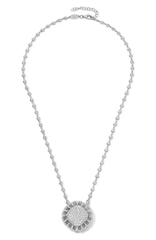 MINDI MOND Floating All Diamond Pendant Necklace - 18k White Gold