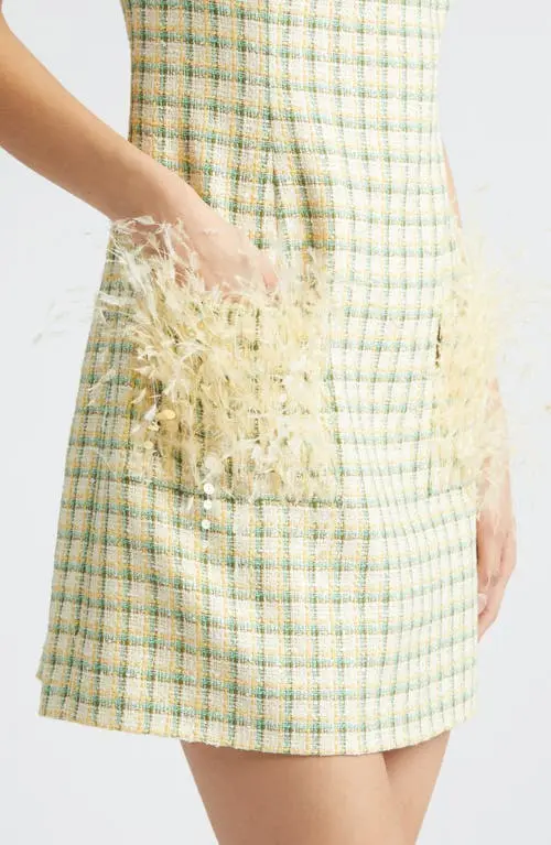 Oscar De La Renta Checked Tweed Minidress