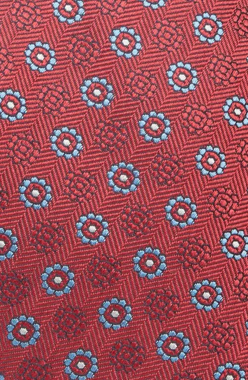 Canali Floral Silk Tie - Red