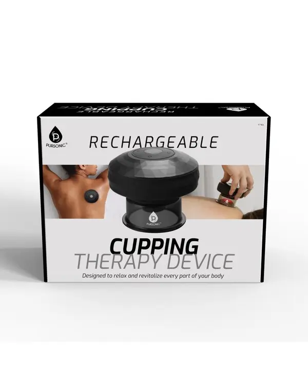 PURSONIC Rechargeable Cupping Therapy Device - Black