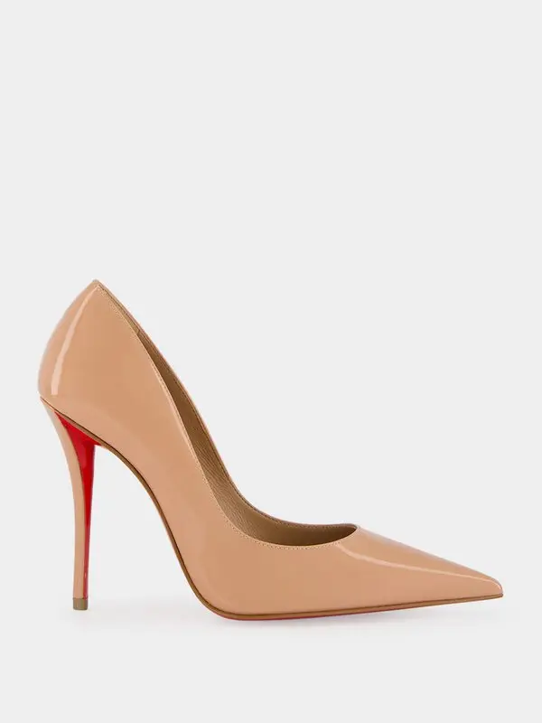 CHRISTIAN LOUBOUTIN Miss Z Blush Patent Calf Leather 100 Pumps - Beige