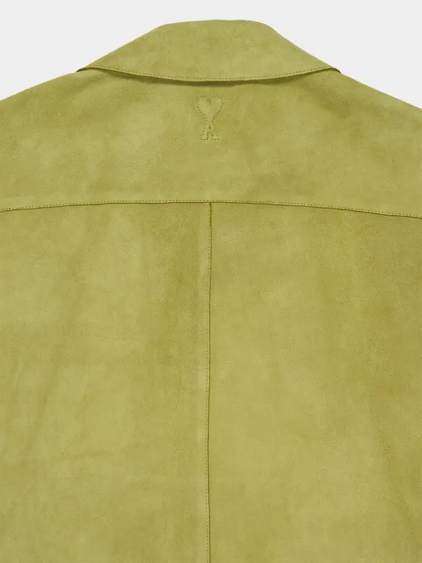 AMI Paris Goat Suede Leather Overshirt