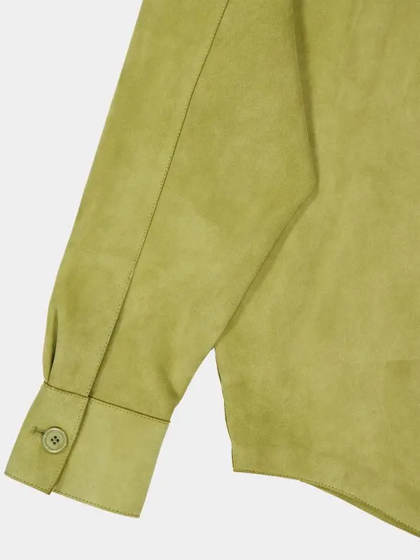 AMI Paris Goat Suede Leather Overshirt