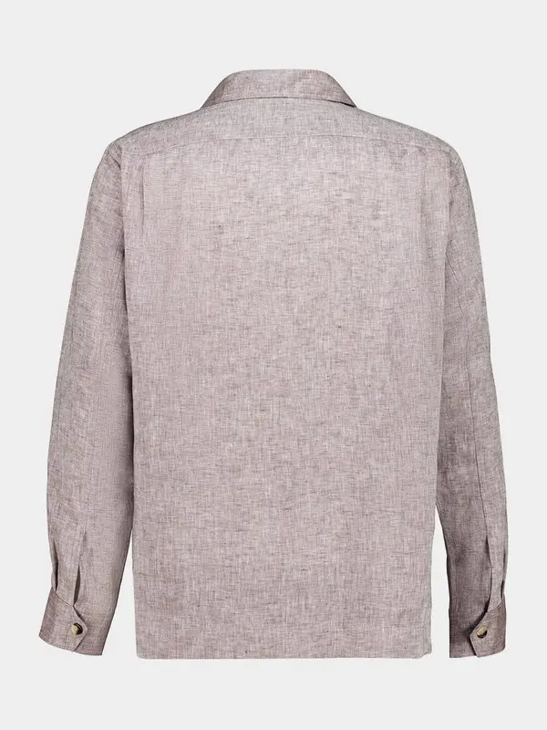 Brunello Cucinelli Nut Linen Shirt