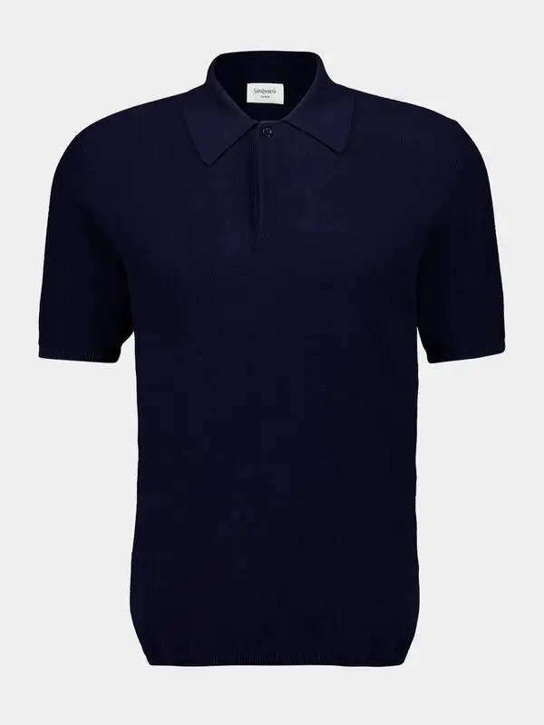 Saint Laurent Marine Cotton Short-sleeve Polo Shirt