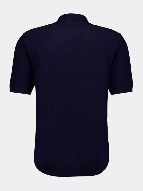 Saint Laurent Marine Cotton Short-sleeve Polo Shirt