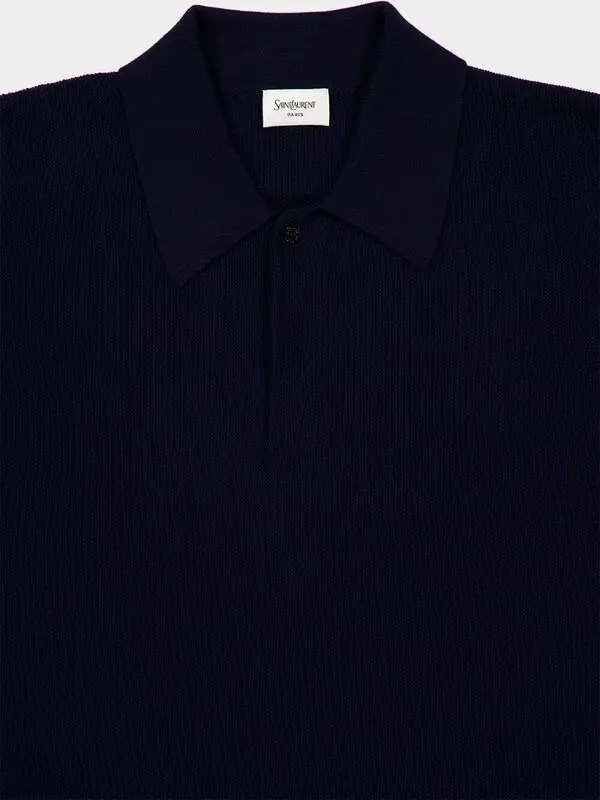 Saint Laurent Marine Cotton Short-sleeve Polo Shirt