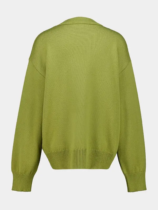 AMI Paris De Coeur Crewneck Sweater - Green