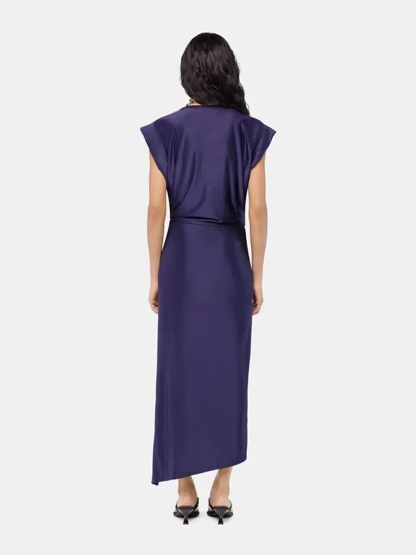 Rabanne Jersey Midi Dress With Piercing - Blue