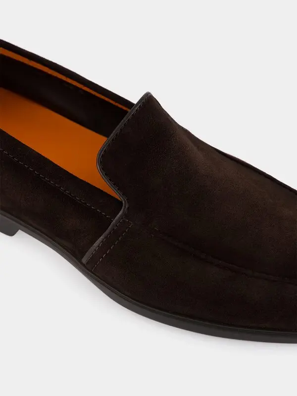 Santoni Suede Calf Leather Loafers