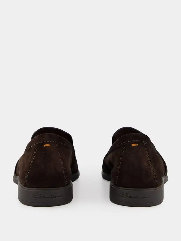 Santoni Suede Loafers - Brown