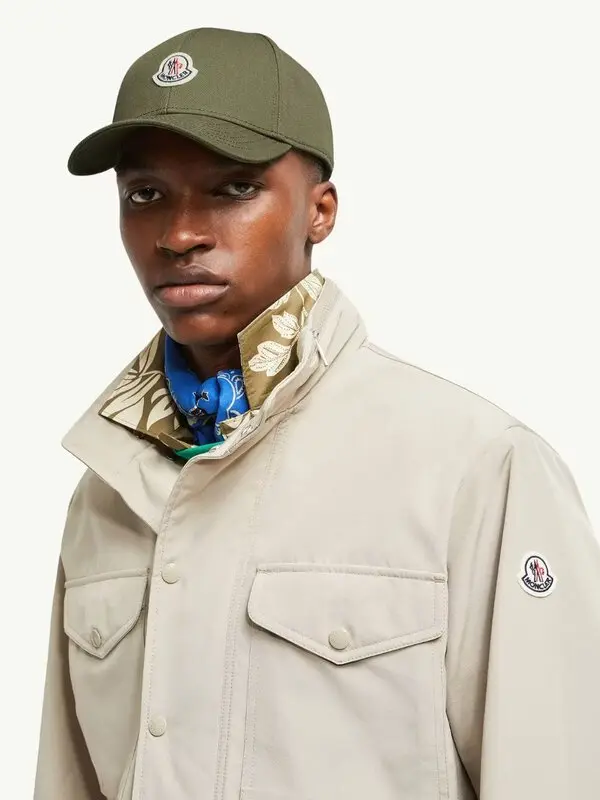 Moncler Olive Cotton Gabardine Baseball Cap