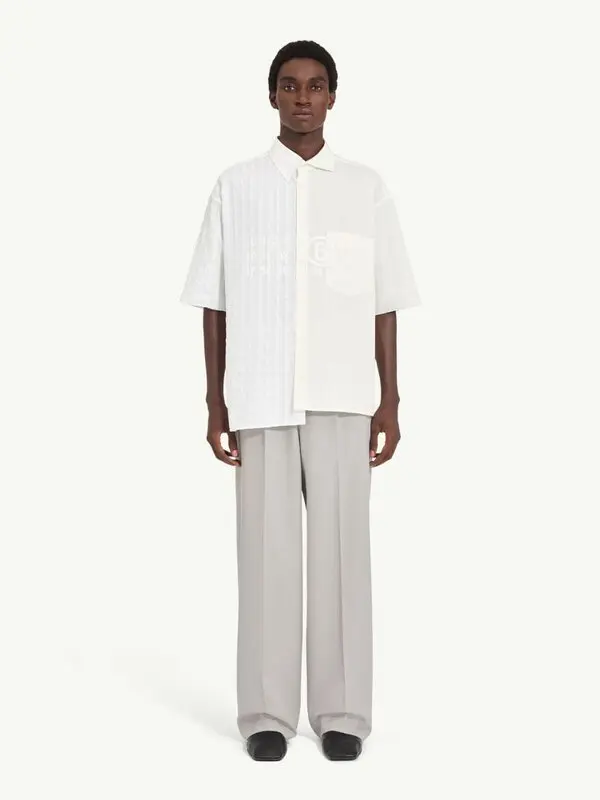 MAISON MARGIELA Two-tone Cotton Poplin Shirt - White