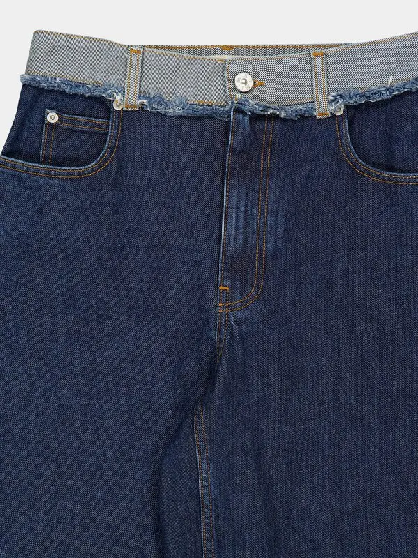 Marni Inside-out Wide Leg Denim Jeans - Blue