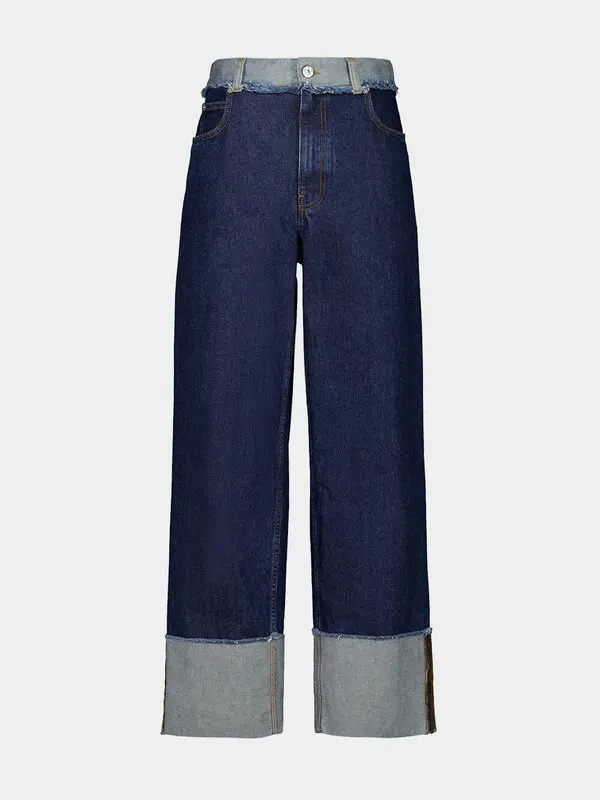Marni Inside-out Wide Leg Denim Jeans - Blue