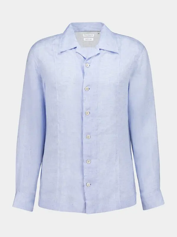 Brunello Cucinelli Cloud Linen Shirt - Blue