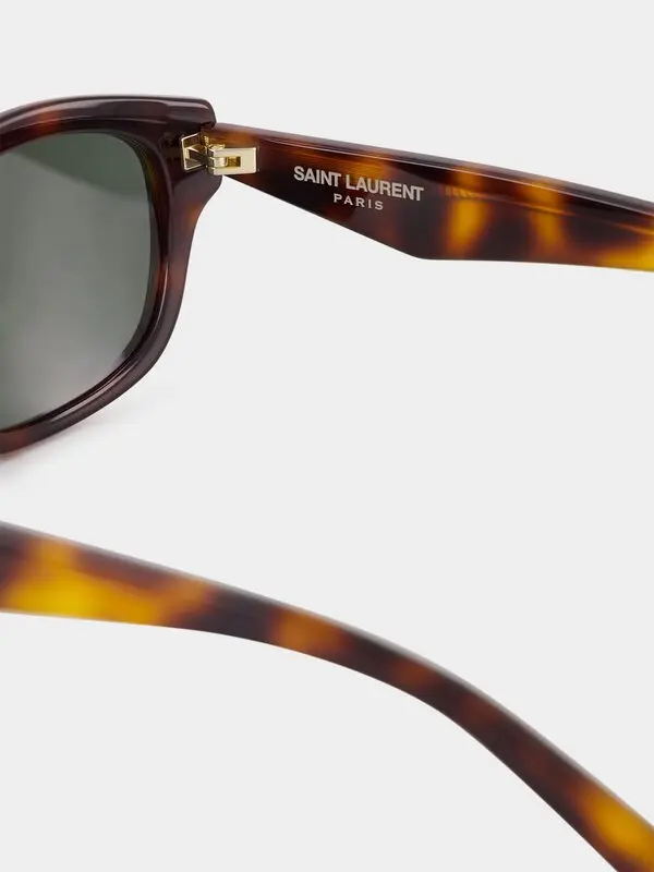 Saint Laurent Cassandre Tortoiseshell Sunglasses - Brown