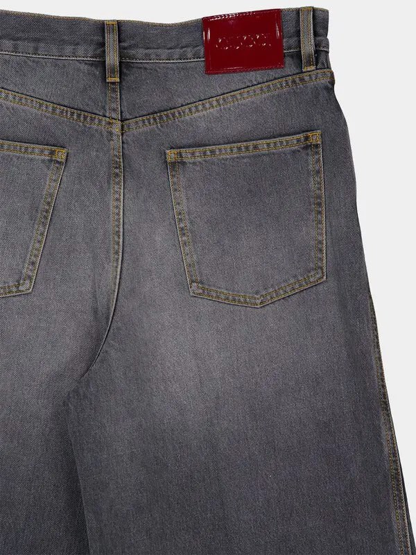 Gucci Dark Wide-leg Denim Trousers - Grey