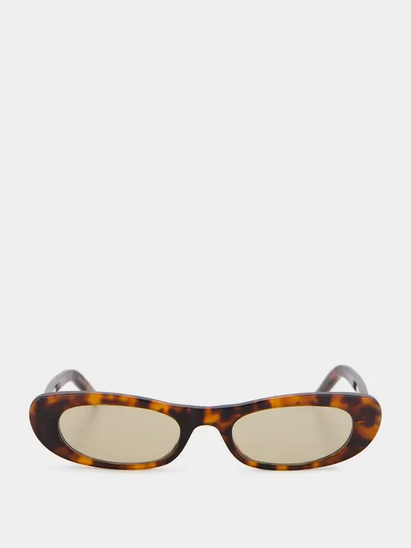 Saint Laurent Spotted Havana And Sl 557 Cat-eye Sunglasses - Brown