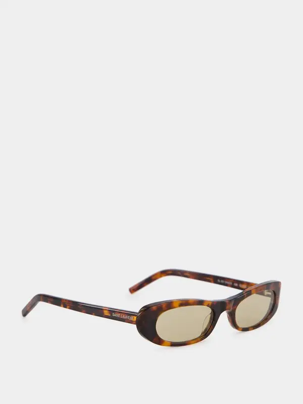 Saint Laurent Spotted Havana And Sl 557 Cat-eye Sunglasses - Brown