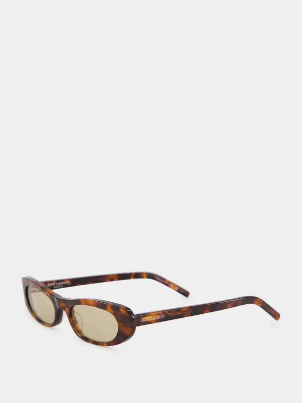 Saint Laurent Spotted Havana And Sl 557 Cat-eye Sunglasses - Brown