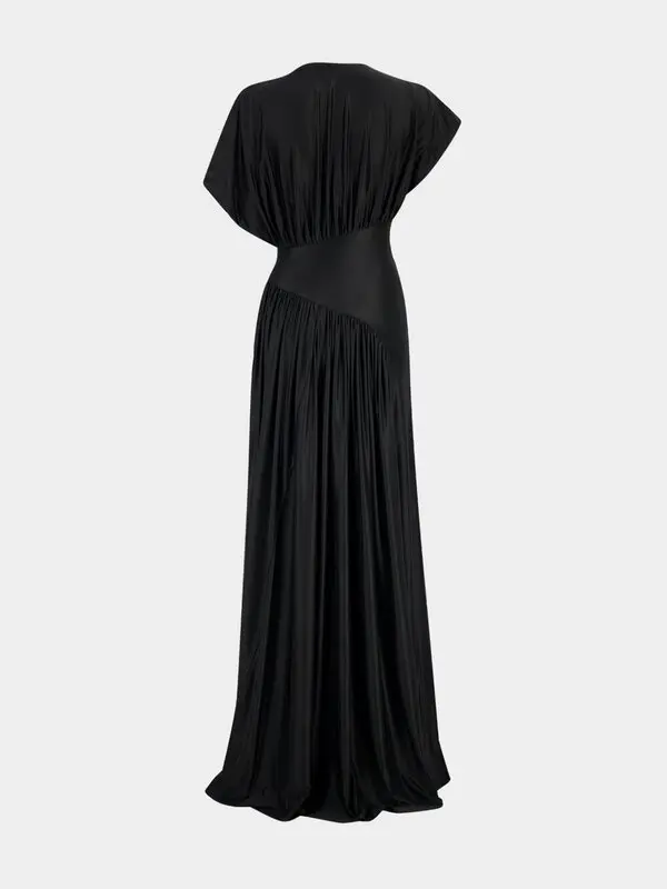 Rabanne Satin Jersey Maxi Dress - Black