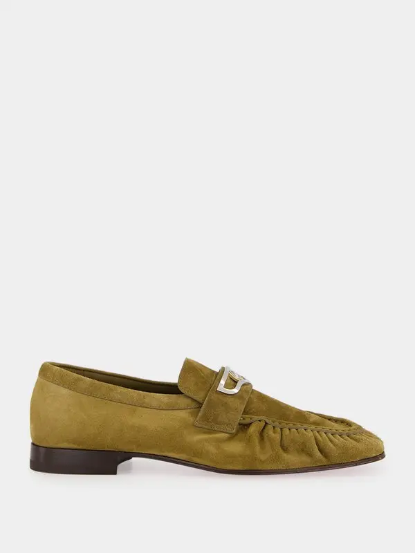 CHRISTIAN LOUBOUTIN Bronzo Calf Leather Moccasins - Brown