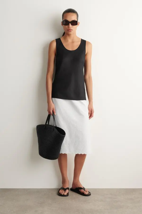 Cos Linen Tank Top - Black