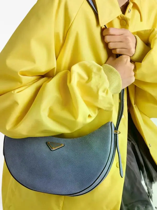 Prada Arqué Small Nubuck Leather Bag - Blue