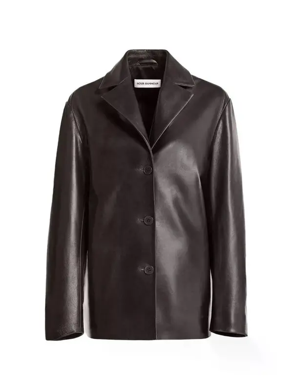 Nour Hammour Opus Leather Jacket - Brown