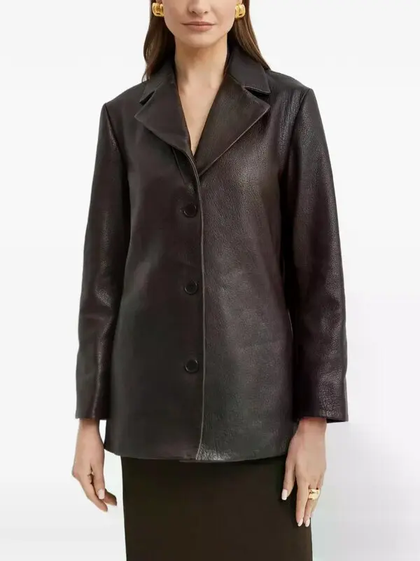 Nour Hammour Opus Leather Jacket - Brown