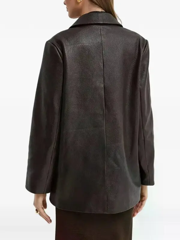 Nour Hammour Opus Leather Jacket - Brown