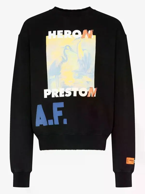 Heron Preston A.f. Authorized Crew-neck Sweatshirt - Black