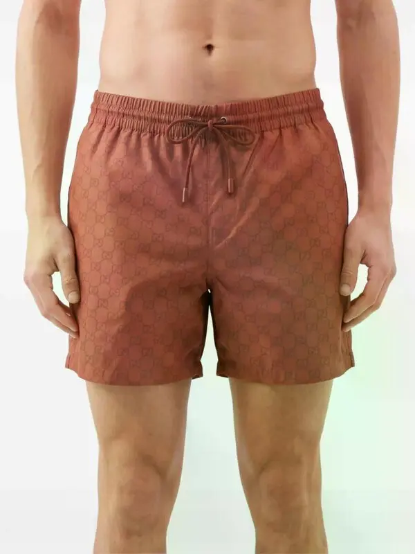 Gucci Monogram Drawstring Shorts - Brown