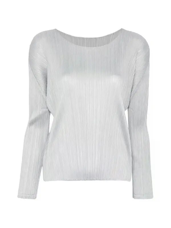 Issey Miyake Pleated Sleeveless Top - Grey