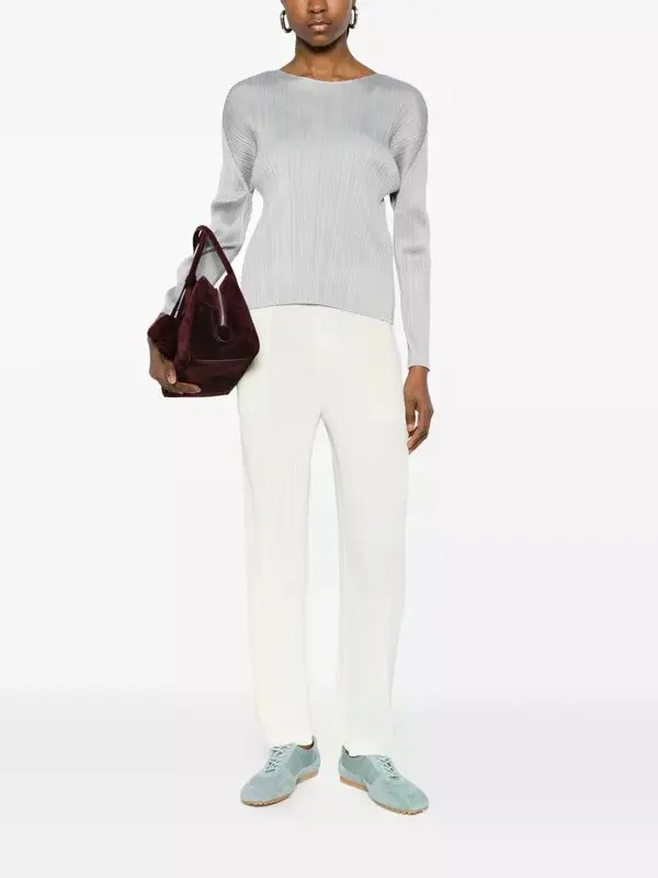 Issey Miyake Pleated Sleeveless Top - Grey