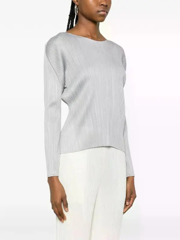 Issey Miyake Pleated Sleeveless Top - Grey