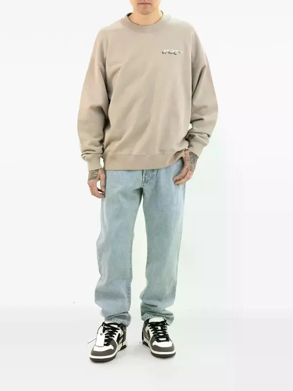 Off-White Crew-neck Sweatshirt With Logo Detail - Neutrals