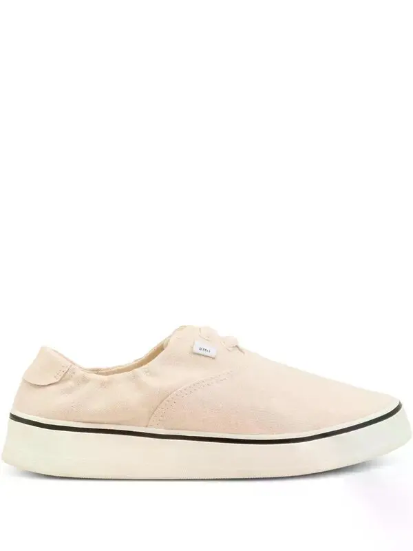 AMI Paris Washed Canvas Tennis Sneakers