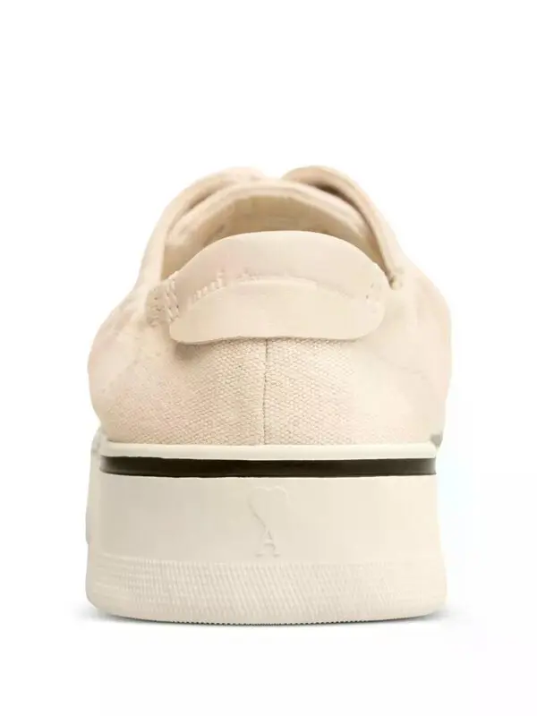 AMI Paris Washed Canvas Tennis Sneakers