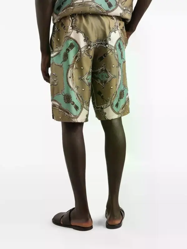 Dolce & Gabbana Printed Silk Drawstring Shorts