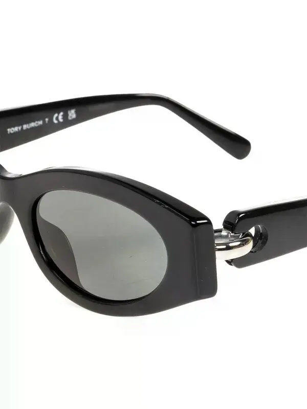 Tory Burch Oval-frame Sunglasses - Black