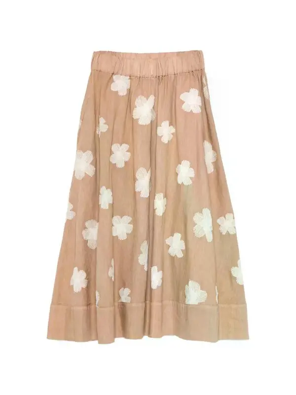 ROSSO 35 Floral-embroidered Midi Skirt